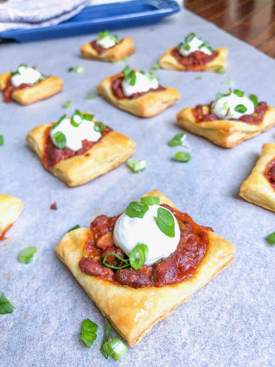 Hormel Chili Puff Pastry Appetizer Squares - Aleka's Get-Together
