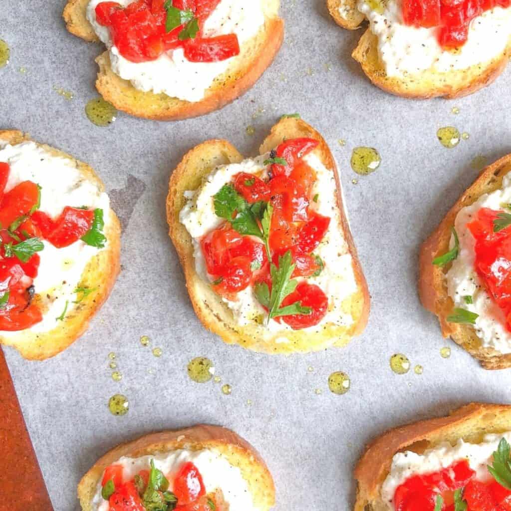 Ricotta Cheese Crostini Appetizer - Aleka's Get-Together