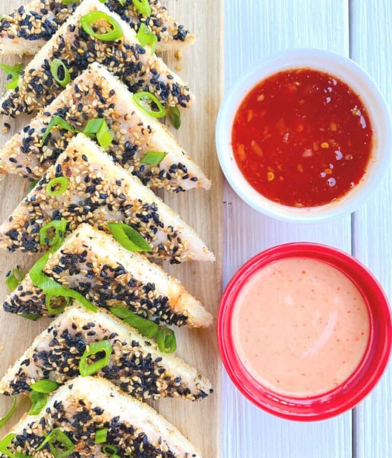 Easy Baked Chinese Shrimp Toast with Sesame Seeds - Aleka's Get-Together