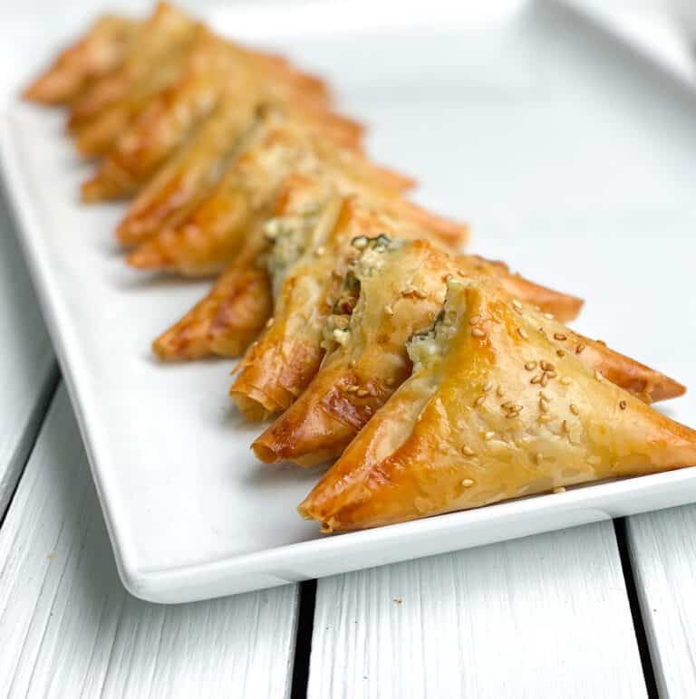 The BEST Spanakopita Triangles (Mini Greek Spinach Pies) - Aleka's Get ...