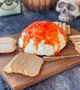 Halloween Brain Dip Appetizer (Using Brain Mold) - Aleka's Get-Together