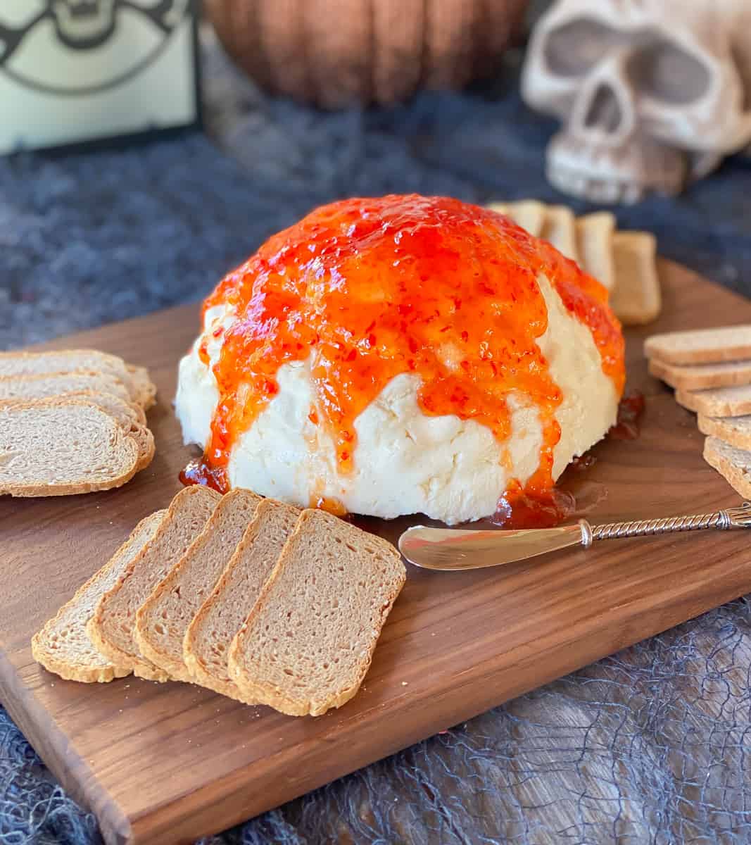 Halloween Brain Dip Appetizer (Using Brain Mold) - Aleka's Get-Together