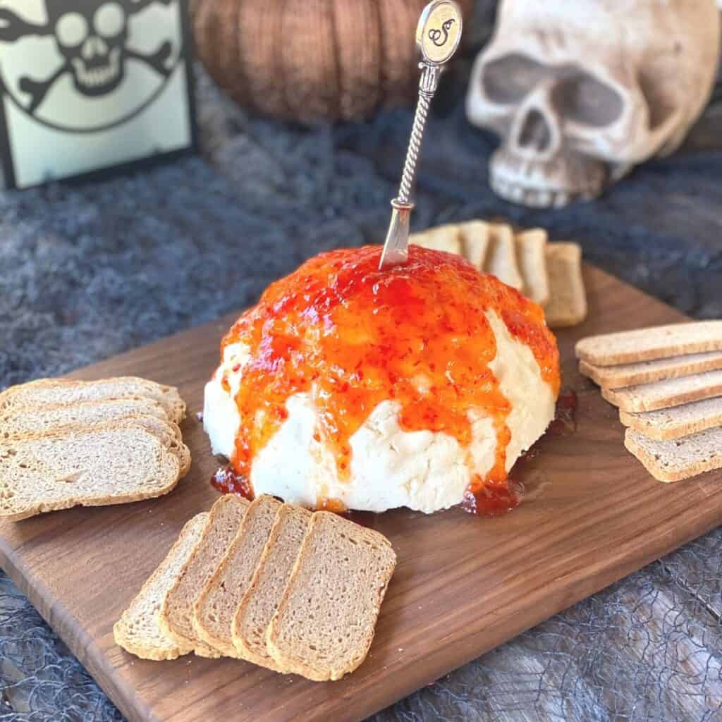 Halloween Brain Dip Appetizer (Using Brain Mold) - Aleka's Get-Together