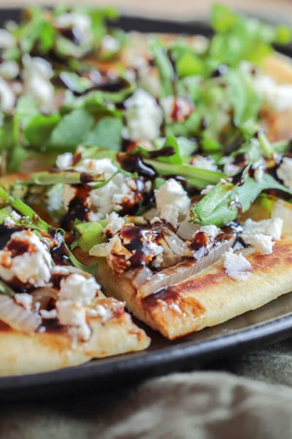 Arugula Feta Flatbread w/ Balsamic Glaze - Aleka's Get-Together