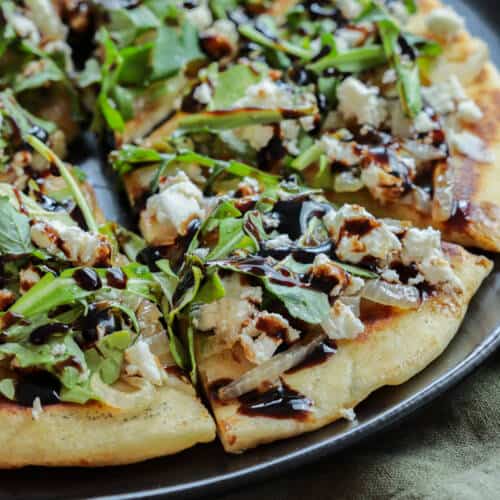 Arugula Feta Flatbread w/ Balsamic Glaze - Aleka's Get-Together