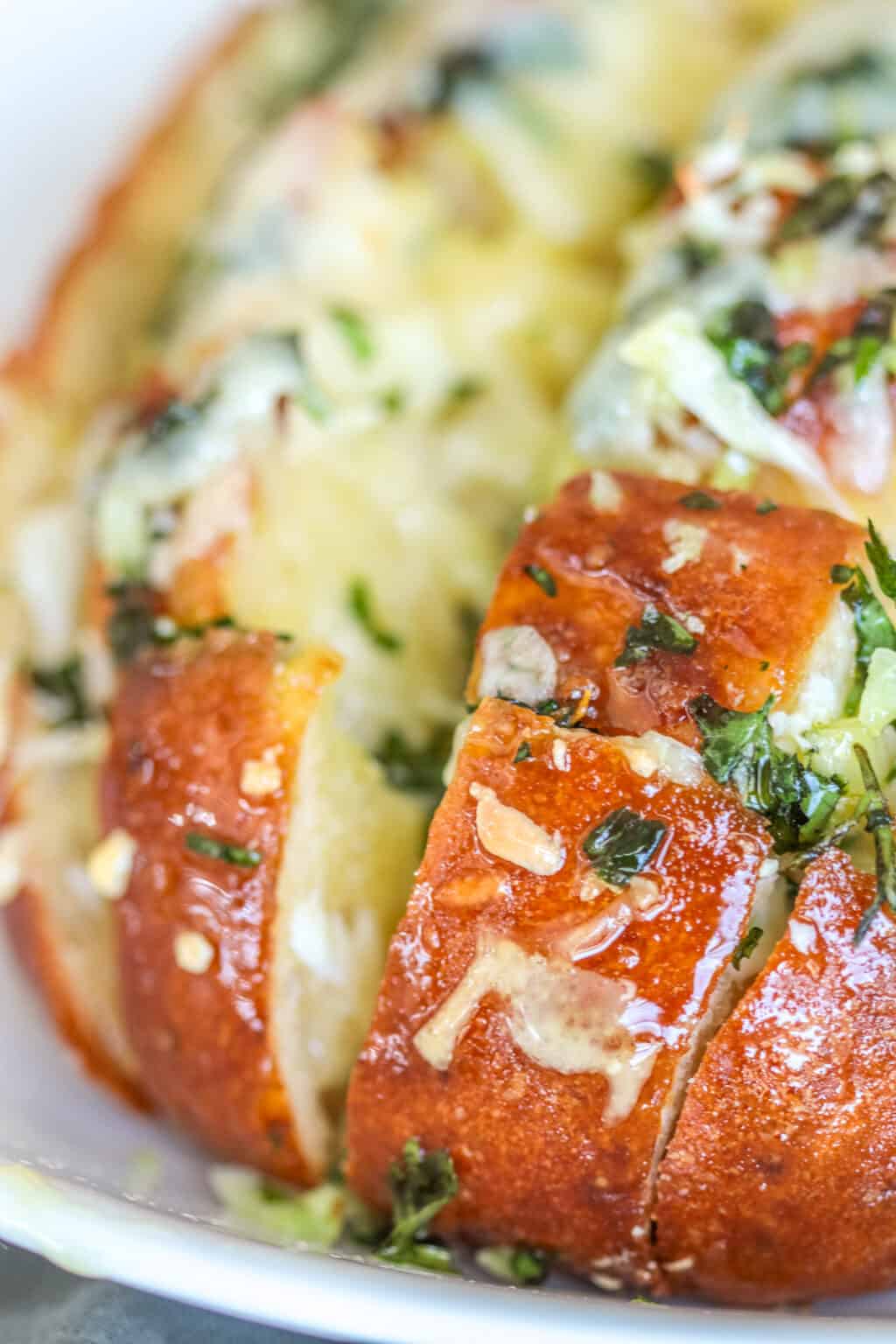 Cheesy Pull Apart Bread Garlic Bread (Sour Dough) - Aleka's Get-Together