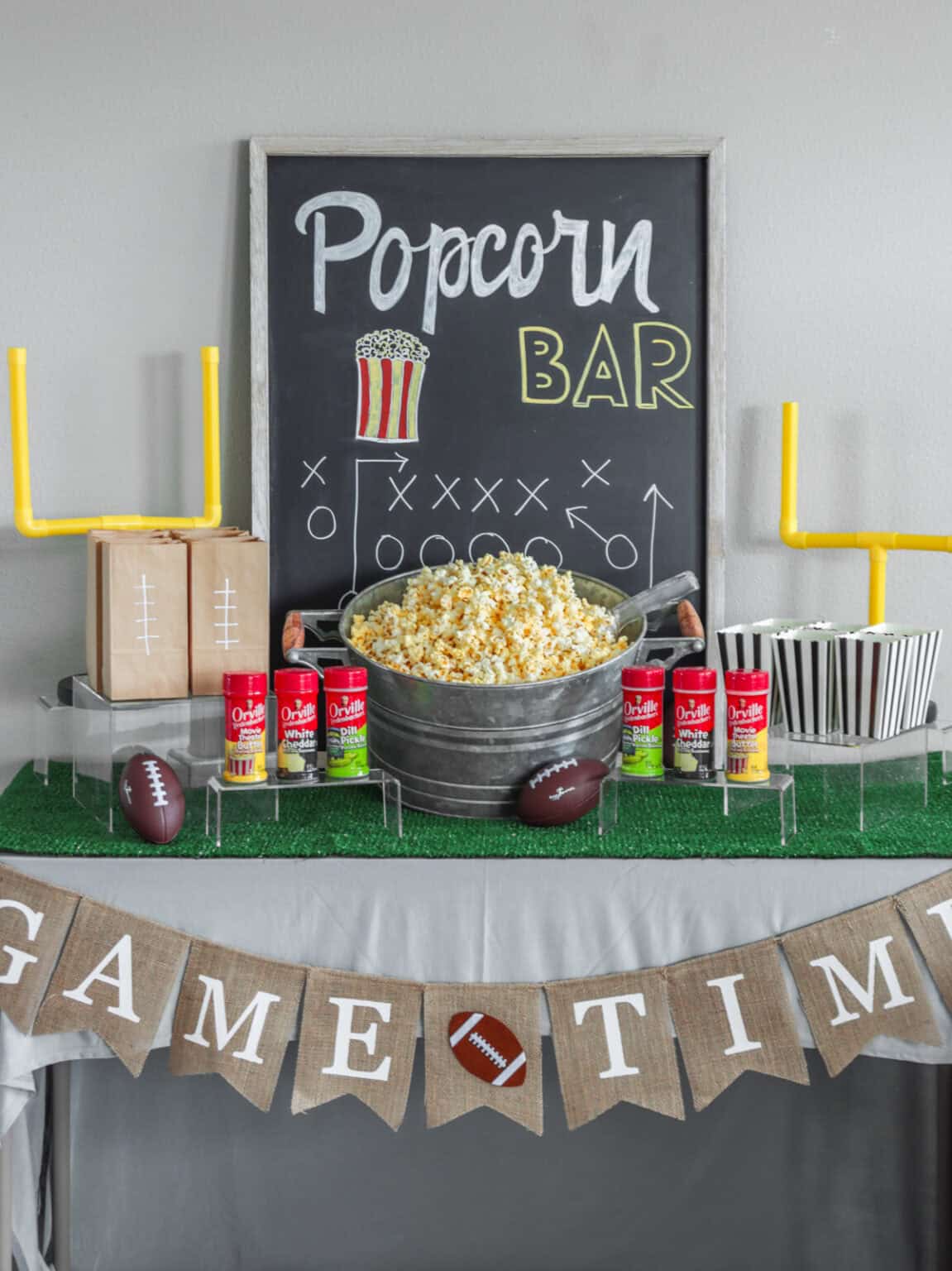Football Themed Popcorn Bar - Aleka's Get-Together