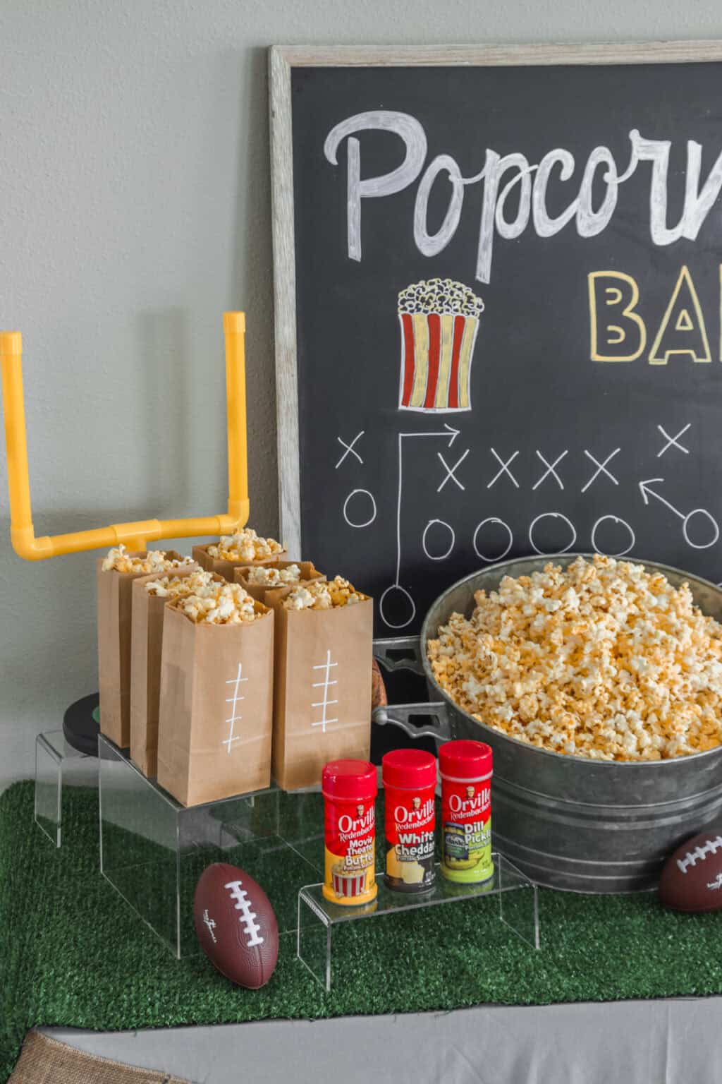 Football Themed Popcorn Bar - Aleka's Get-Together