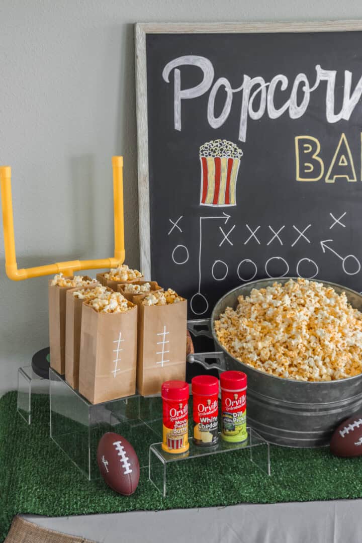 Football Themed Popcorn Bar - Aleka's Get-Together