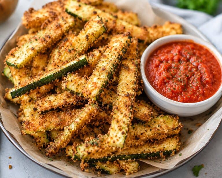 Crispy Air Fryer Zucchini Fries With Parmesan Panko Coating - Aleka's ...